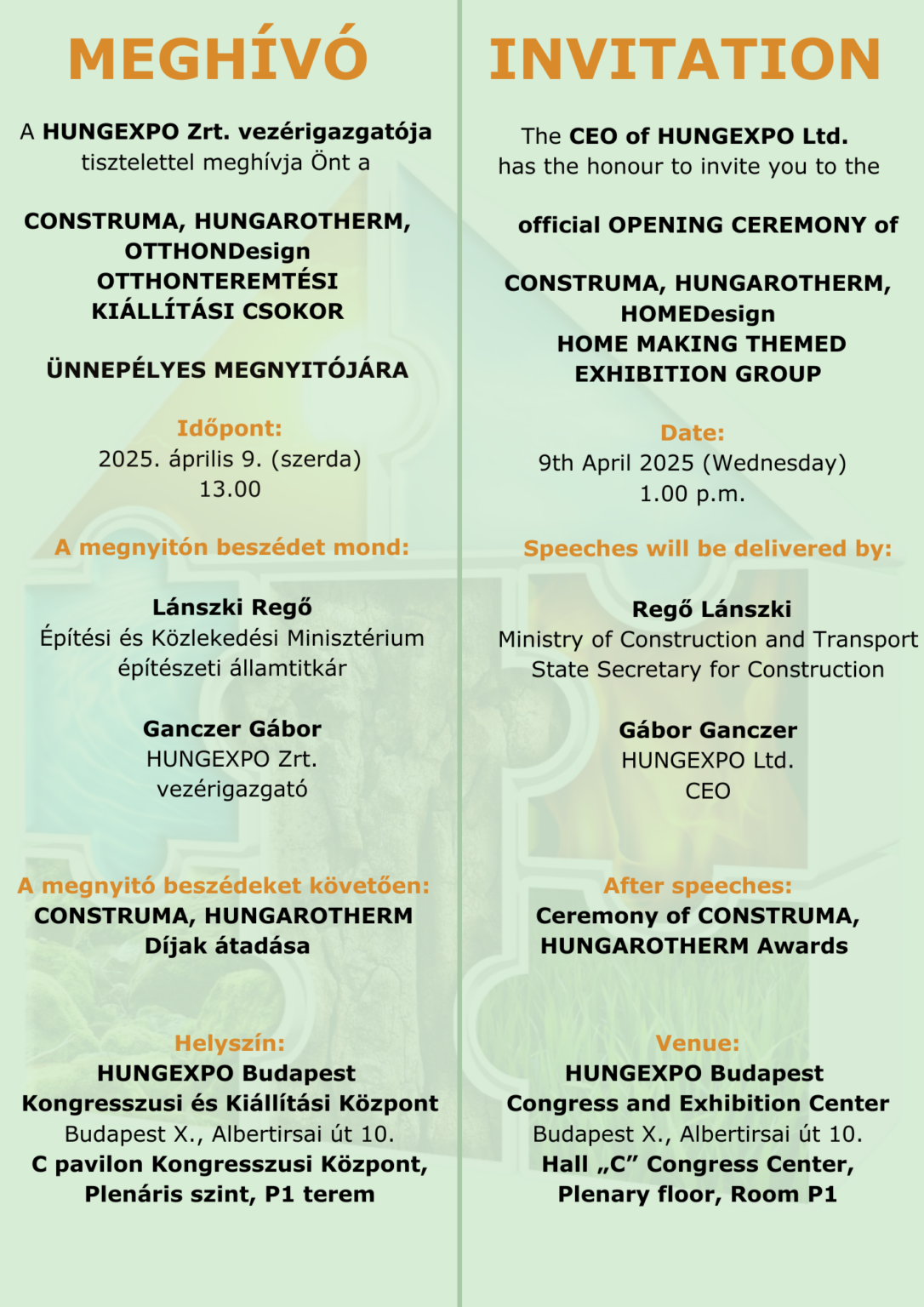 PROGRAMS 2025 - HUNGEXPO